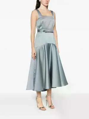 P.a.r.o.s.h Square-neck Midi Dress - Blue