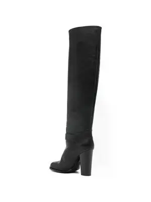 Dolce & Gabbana Leather Buckled Knee-high Boots