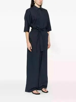 P.a.r.o.s.h Belted Pintucked Wide-leg Jumpsuit