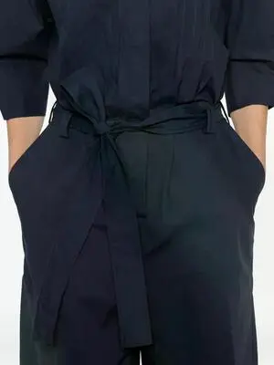 P.a.r.o.s.h Belted Pintucked Wide-leg Jumpsuit