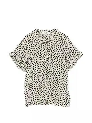 Chloé Polka Dot Ruffled Blouse - Neutrals