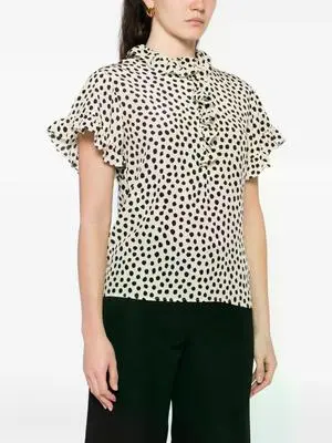 Chloé Polka Dot Ruffled Blouse