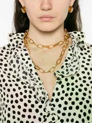 Chloé Polka Dot Ruffled Blouse