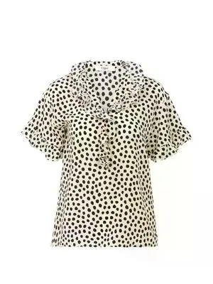 Chloé Polka Dot Ruffled Blouse