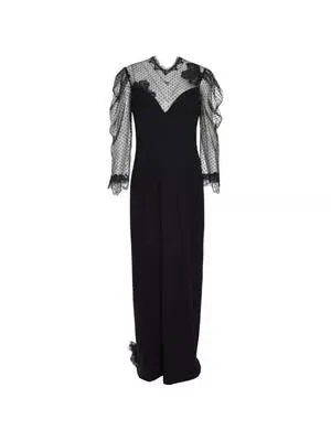 Prabal Gurung Lace Polka-dot Maxi Dress - Black