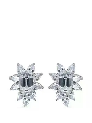 FANTASIA BY DESERIO Clustered Flower Earrings - Silver