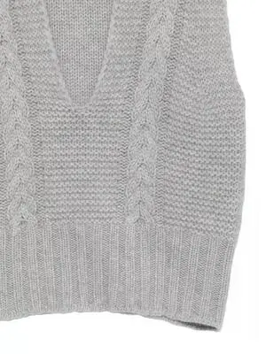 LISA YANG Sallie Cable Knit V-neck Top