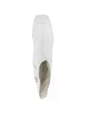 COURREGES Heritage Square-toe Leather Boots - Grey
