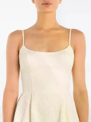 POST MERIDIEM Strapless Jacquard Midi Dress - Neutrals