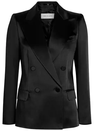 Dries Van Noten Beaura Double-breasted Satin Blazer