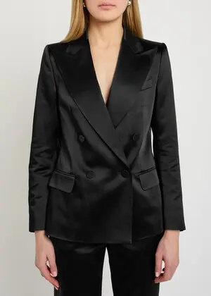 Dries Van Noten Beaura Double-breasted Satin Blazer