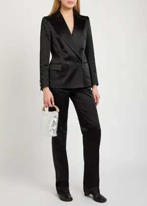 Dries Van Noten Beaura Double-breasted Satin Blazer