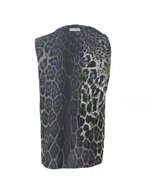 Saint Laurent Sleeveless Leopard Print Blouse