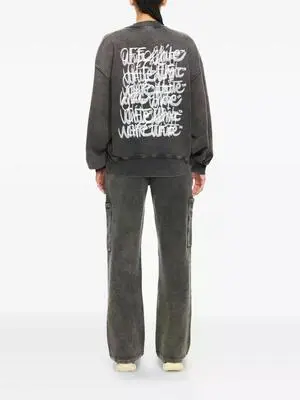 Off-White Crew Neck Sweatshirt With Graphic Detail
