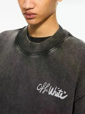 Off-White Crew Neck Sweatshirt With Graphic Detail