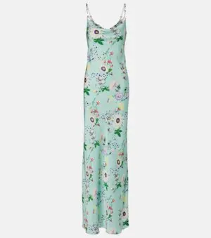 Rabanne Chain-Detail Floral Maxi Dress Multicoloured