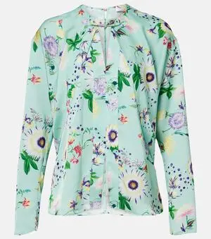 Rabanne Layered Floral Satin Blouse - Multicoloured