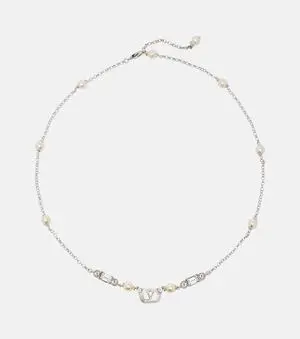 Valentino Garavani Ovalette Swarovski®-embellished Necklace - Silver