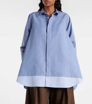 Sacai Striped Cotton-blend Oversized Shirt