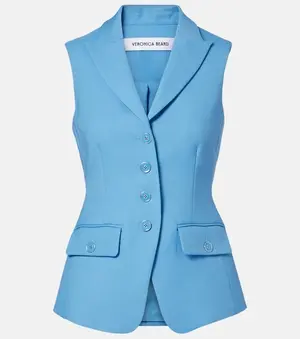 Veronica Beard Benny Single-breasted Vest - Blue