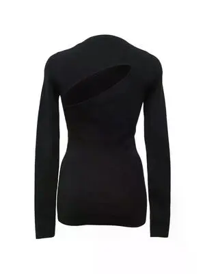 Diane Von Furstenberg Wool Cut-out Detail Long Sleeve Sweater