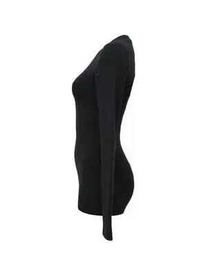 Diane Von Furstenberg Wool Cut-out Detail Long Sleeve Sweater