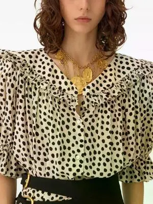Chloé Ruffled Polka-dot Blouse