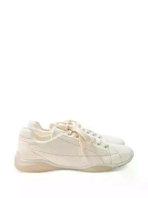 Prada Leather Lace-up Sneakers - White