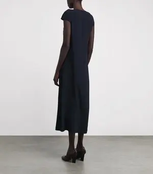 NOMADISSEM Silk Shirred Midi Dress