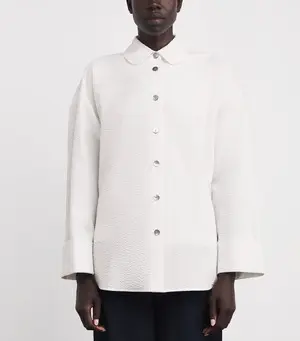 NOMADISSEM Seersucker Cotton Oversized Shirt