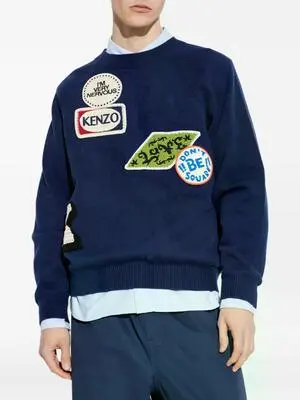Kenzo Embellished Crew Neck Long Sleeve Sweater