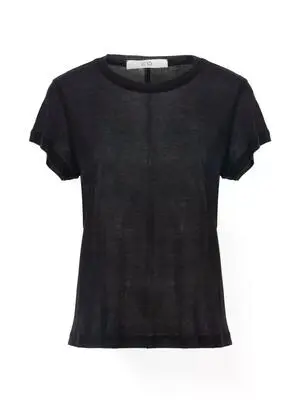 Co Name' Rolled Sleeve T-shirt - Black