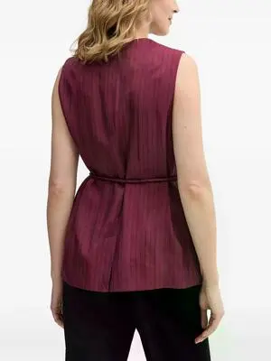 Sisley Pinstripe Buttoned V-neck Gilet