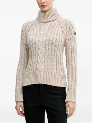 NEWLAND Roll-neck Cable Knit Sweater - Neutrals