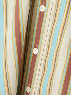 SANDERLAK Embroidered Striped Poplin Shirt
