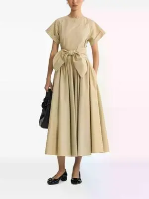 PATOU Midi Dress With Knot Detail - Neutrals
