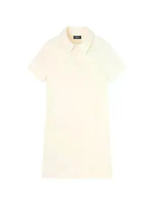 A.p.c. Polo-collar Mini Dress - Neutrals