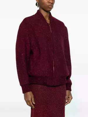 Gabriela Hearst Winslow Zip Bomber Jacket - Red
