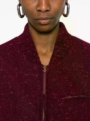 Gabriela Hearst Winslow Zip Bomber Jacket - Red