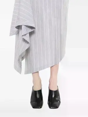 MOOHONG Striped Asymmetric Midi Skirt