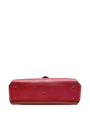 Gucci Medium Calf Leather Satchel With Interlocking G Detail