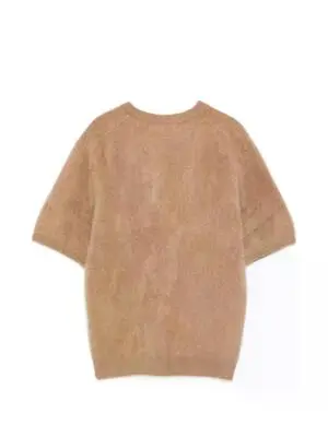 LISA YANG V-neck Short-sleeve Top - Neutrals