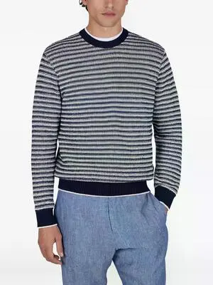 Paul & Shark Bouclé Striped Crew Neck Jumper
