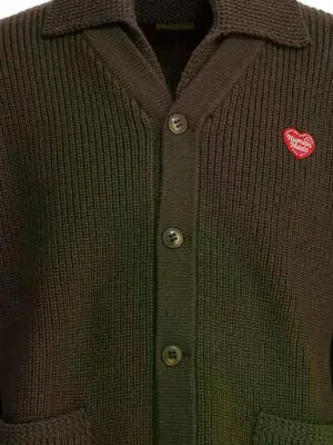HUMAN MADE Spread Collar Ribbed Knit Cardigan