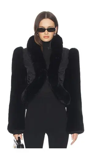 AFRM Daya Faux Fur Cropped Jacket