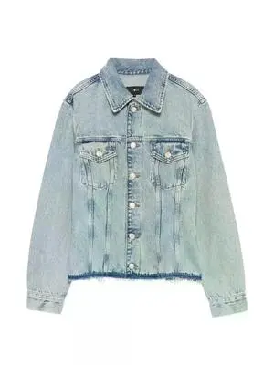 7 For All Mankind Trucker Button Frayed Jacket