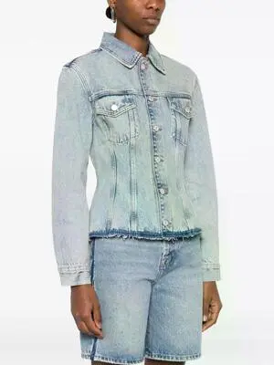 7 For All Mankind Trucker Button Frayed Jacket