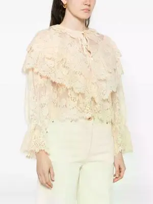 Rixo Lace Ruffle Blouse