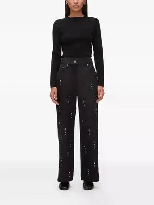 3.1 Phillip Lim Grommet Embellished Wide-leg Jeans