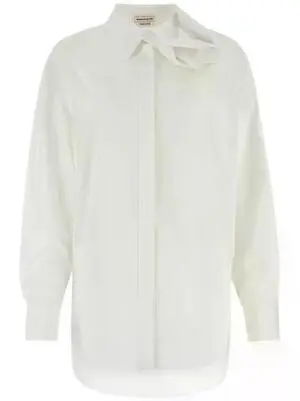 Alexander McQueen Orchid Appliqué Poplin Shirt